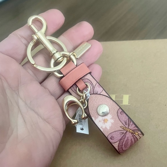 Coach | Accessories | Coach Pink Butterfly Trigger Keychain Fob Bag ...